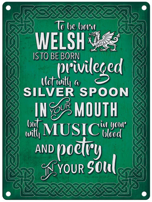 Mini Metal Sign-Born Welsh – Macey Sports